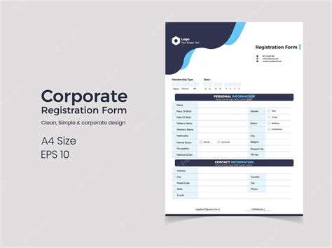 Premium Vector Modern Registration Form