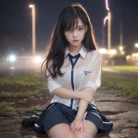 최고의 품질 테이블 탑 울트라 A High Resolution、가장 복잡하고 상세한 묘사 1 、wet White 제복 Shirt、피부에 꼭 맞는 유니폼、the