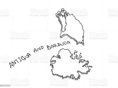 흰색 배경에 앤티가와 바부다 3d지도의 손으로 그린 0명에 대한 스톡 벡터 아트 및 기타 이미지 0명 3차원 형태 가봉 Istock