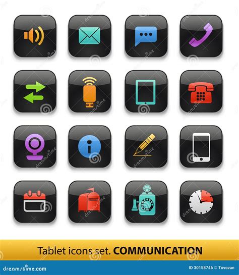Tablet Buttons Collection On White Stock Vector Illustration Of