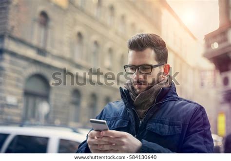 Man Texting Someone Stock Photo 584130640 Shutterstock