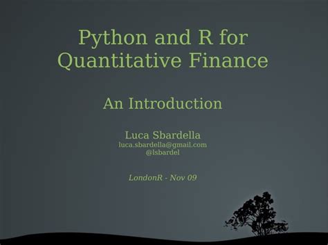 Python And R For Quantitative Finance Pdf