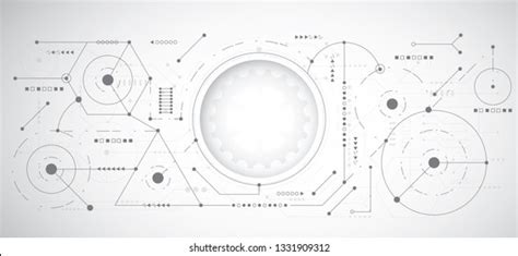 White Circle Abstract Futuristic Technology Background Stock Vector Royalty Free 1981200371