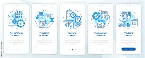 Types Of Plans Blue Onboarding Mobile App Screen Business Development