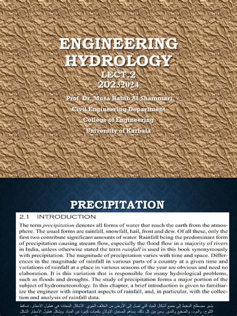 2 Engineering Hydrology Lect 2 Pdf