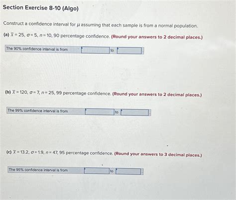 solved section exercise 8 10 algo construct a confidence