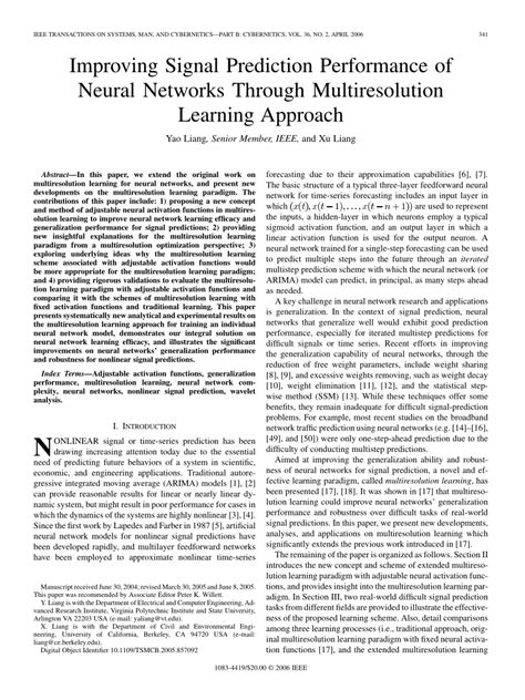 Pdf Improving Signal Prediction Performance Of Neural Networks Through Multiresolution