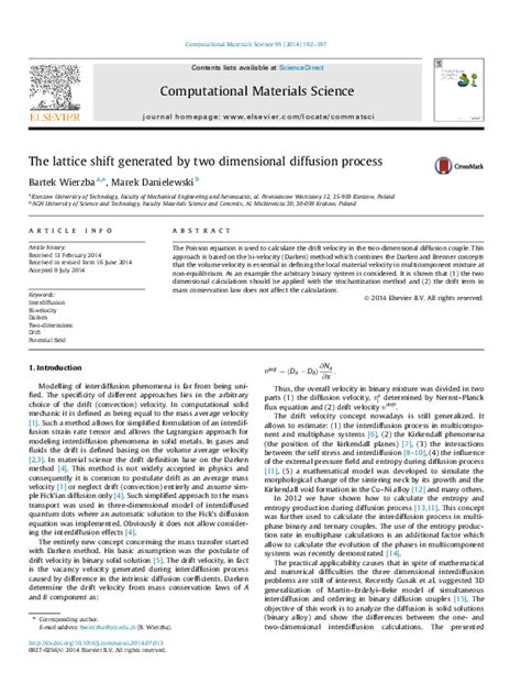 Pdf The Lattice Shift Generated By Two Dimensional Diffusion Process