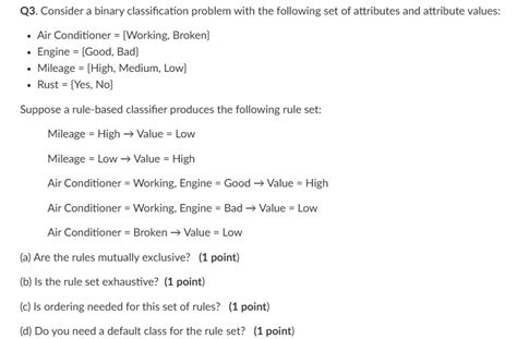 Solved Q3 ﻿consider A Binary Classification Problem With