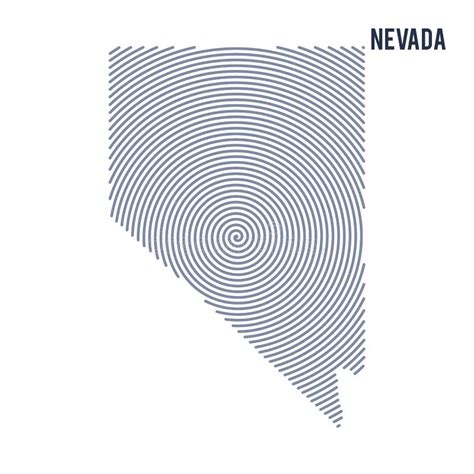 Vector Abstract Hatched Map Of State Of Nevada With Spiral Lines