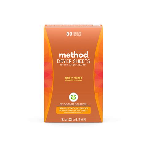 Method Dryer Sheets Ginger Mango 80 She Wholesale Palletfly