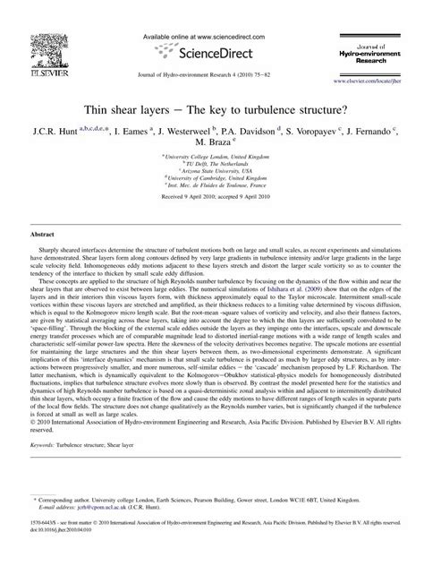 Pdf Thin Shear Layers The Key To Turbulence Structure Dokumen Tips