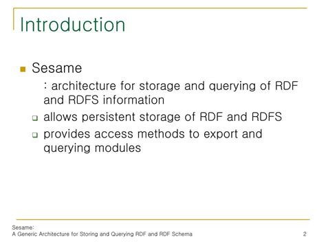 Ppt Sesame A Generic Architecture For Storing And Querying Rdf And Rdf Schema Powerpoint