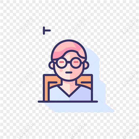 의자에 안경을 쓴 여성은 머리를 탁자 위에 올려놓고 있다 벡터사서스케치 Png 일러스트 무료 다운로드 Lovepik