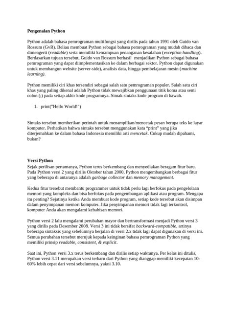 Pemrograman Python Untuk Pemula Pdf