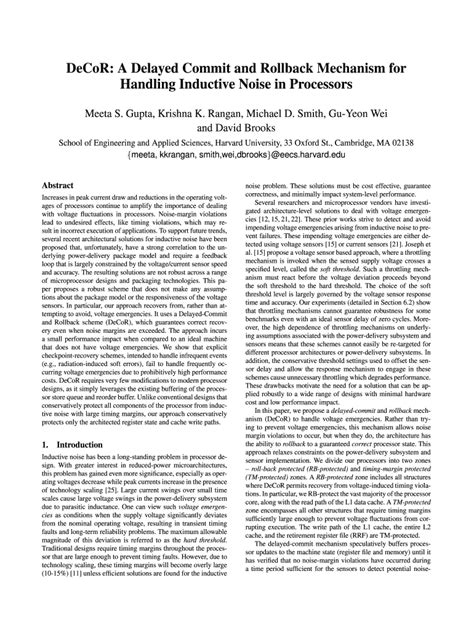 Decor A Delayed Commit And Rollback Harvard University Eecs Harvard Form Fill Out And Sign