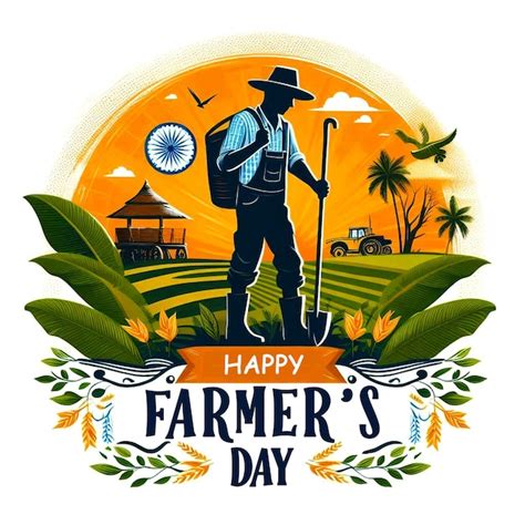 Happy Farmers Day Poster Background Design Premium Ai Generated Psd