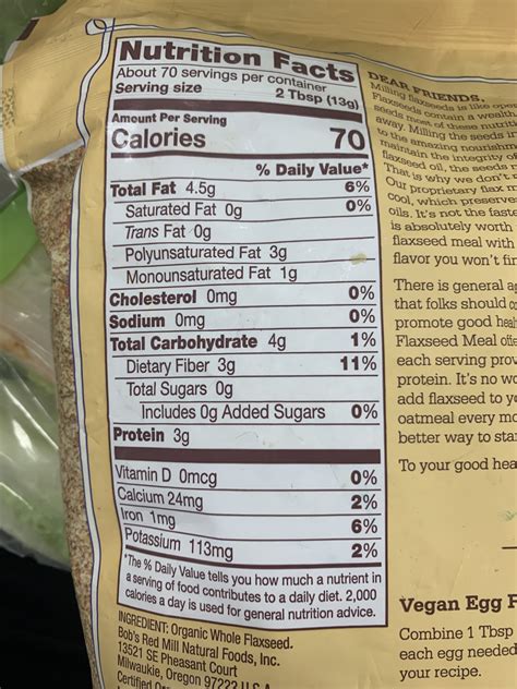 Whole Ground Flaxseed Meal Bobs Red Mill 32 Oz