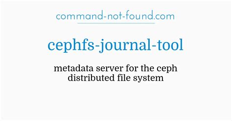 N Cephfs Journal Tool