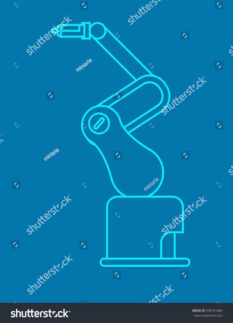 Computerized Industrial Robotic Arm Assembly Line Stock Vector Royalty Free
