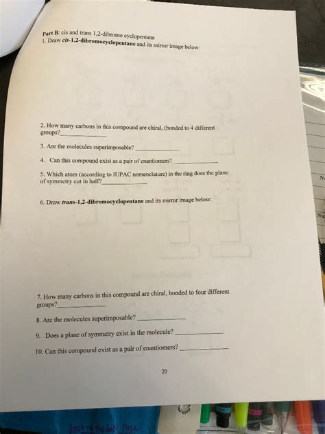 Solved Part B Cis And Trans 1 2 Dibromo Cyclopentane Draw