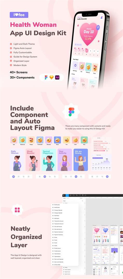Lofee Woman Health Ui Mobile Design Kit Design Freebies Marriage