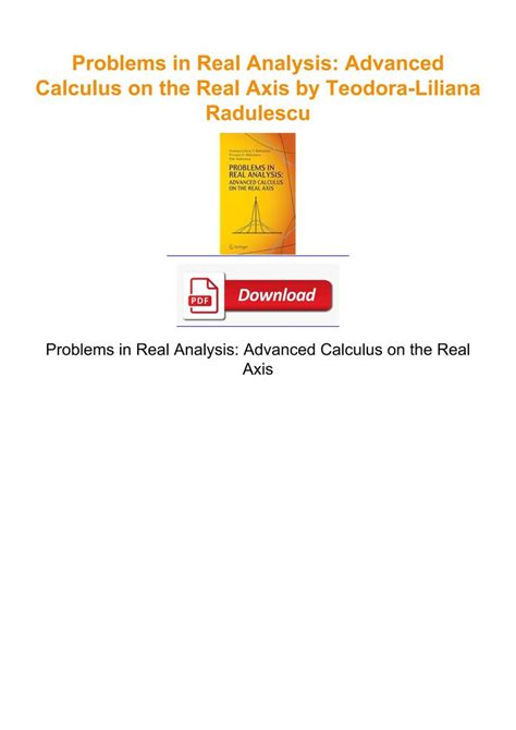 ⚡pdf problems in real analysis advanced calculus on the real axis by