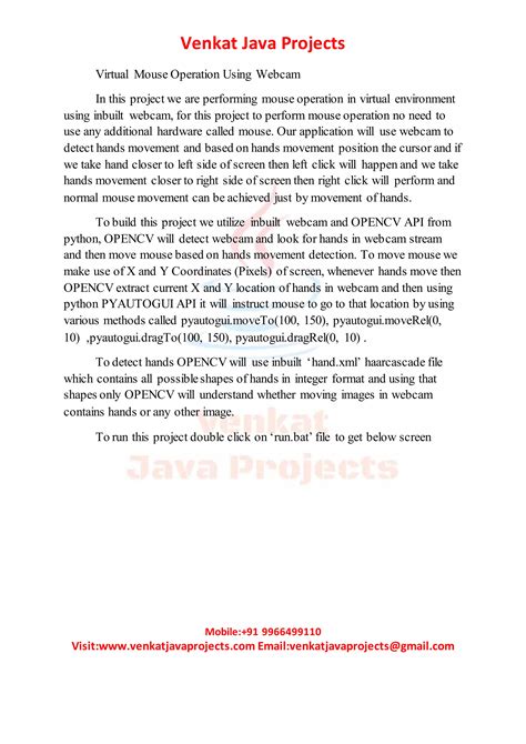 Virtual Mouse Operation Using Webcam Docx