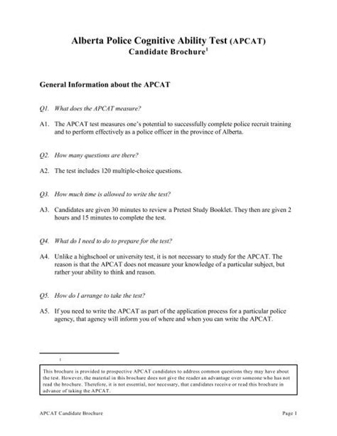 Alberta Police Cognitive Ability Test Apcat Camrose Police