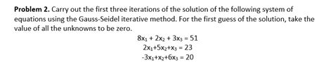 Solved Problem 2 Carry Out The First Three Iterations Of