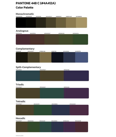 Pantone 448 C Color Palettes
