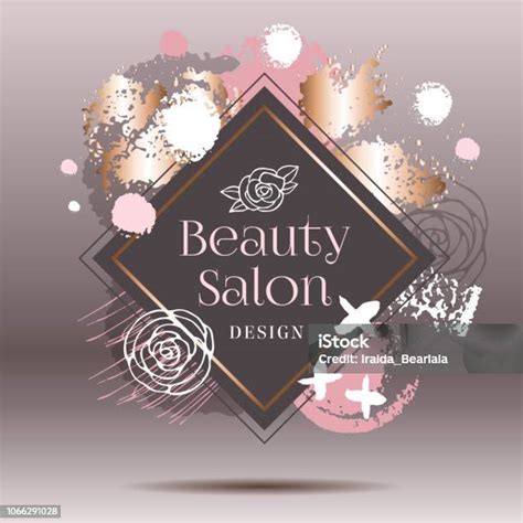 골든 핑크 아트 프레임입니다 파스텔 색상 브러쉬 스트로크 핑크 골드 윤곽선 사각형 프레임 상승 했다 0명에 대한 스톡 벡터 아트