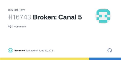 Broken Canal 5 · Issue 16743 · Iptv Org Iptv · Github