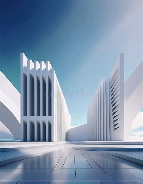 Architectural Rendering Of A Modern Building In A Simple And Clean