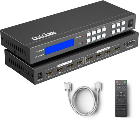 Amazon Com 4K HDMI Matrix Switch 4x4 Yinker 4K 30Hz Rack Mount Switcher Splitter Support W