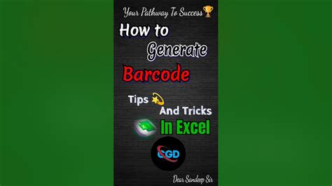 how to generate barcode in excel tips and tricks 💯💫 exceltips