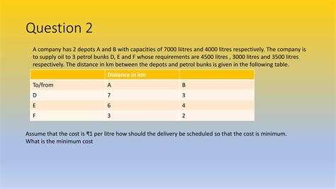 Transportation Problems Linear Programming Pptx