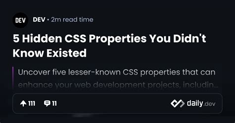 5 Hidden Css Properties You Didnt Know Existed Dailydev