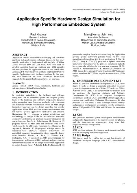 pdf application specific hardware design simulation for high