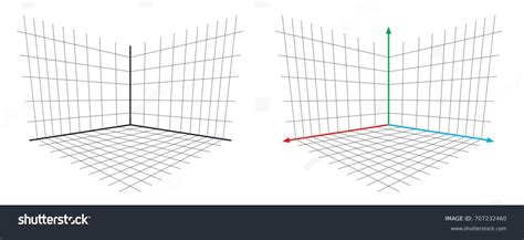 Stock vektor Opengl Projection Matrix Perspective 3d Axis bez autorských poplatků 707232460