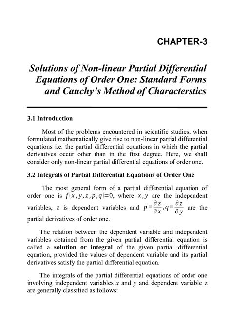 Solution Non Linear Pde Of Order One Standard Form And Cauchy S Method Of Characteristics