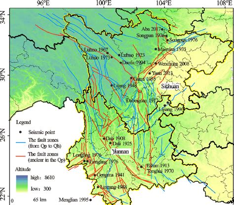 Active Tectonic Map Of The Sichuan Yunnan Region In China Download