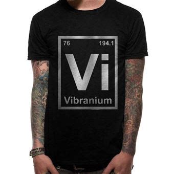 T Shirt Noir à Col Rond Marvel Comics Vibranium Element Pour Homme