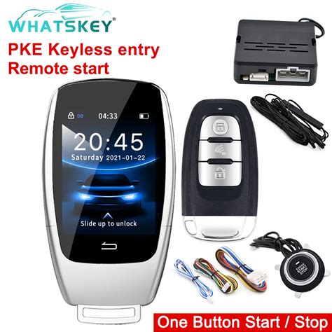 범용 스마트 Lcd 키 원격 자동 시동 정지 엔진 Pke 키리스 엔트리 중앙 잠금 자동화 트렁크 열림 스마트 자동차 경보 Tk900