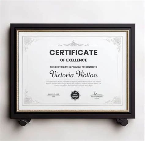 Brown Corporate Certificate Frames For Decoration Size 9x9 Inch At