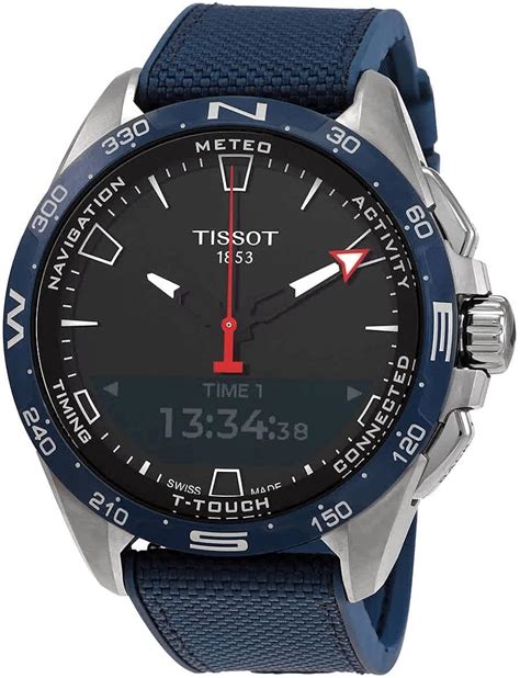 Tissot T Touch Connect Solar Watch Blue Fabric T121 420 47 051 06 Amazon Fr Mode