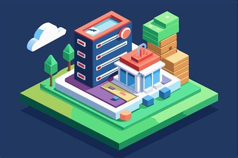 An Isometric Illustration Of A Customizable Dropdown Menu In A Stylized Cityscape Setting