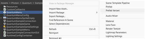 Quantum 3 Sample Menu Customization Photon Engine