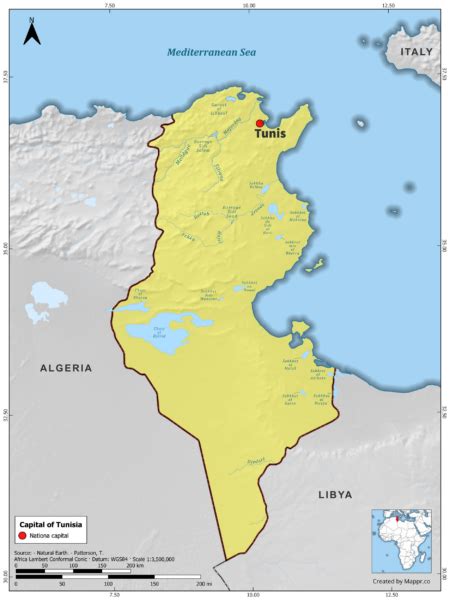 Tunisia Physical Map