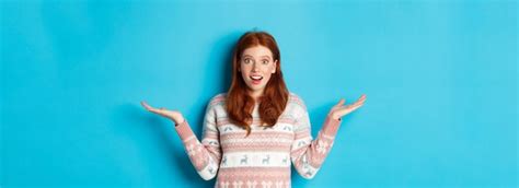 Premium Photo Image Of Excited Redhead Girl React To Good News